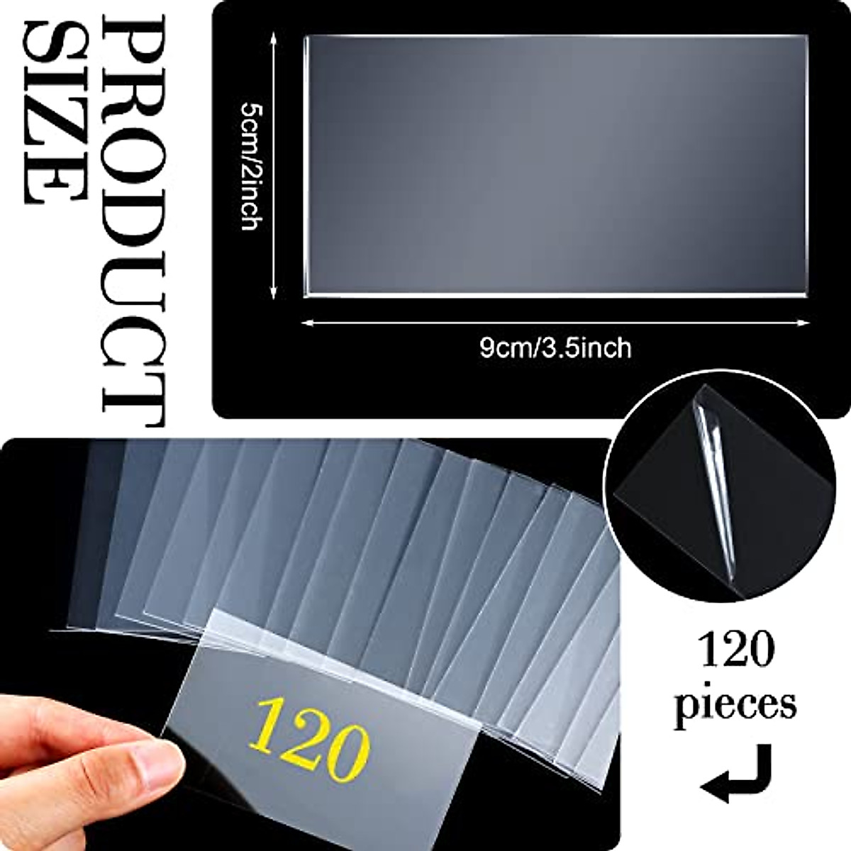 120 Pcs Clear Acrylic Place Cards Acrylic Name Cards Acrylic Table Number Card Blank Acrylic Name Plate Acrylic Seating Chart Cards Sign for Wedding DIY Table Setting Banquet Party (Rectangular Style)
