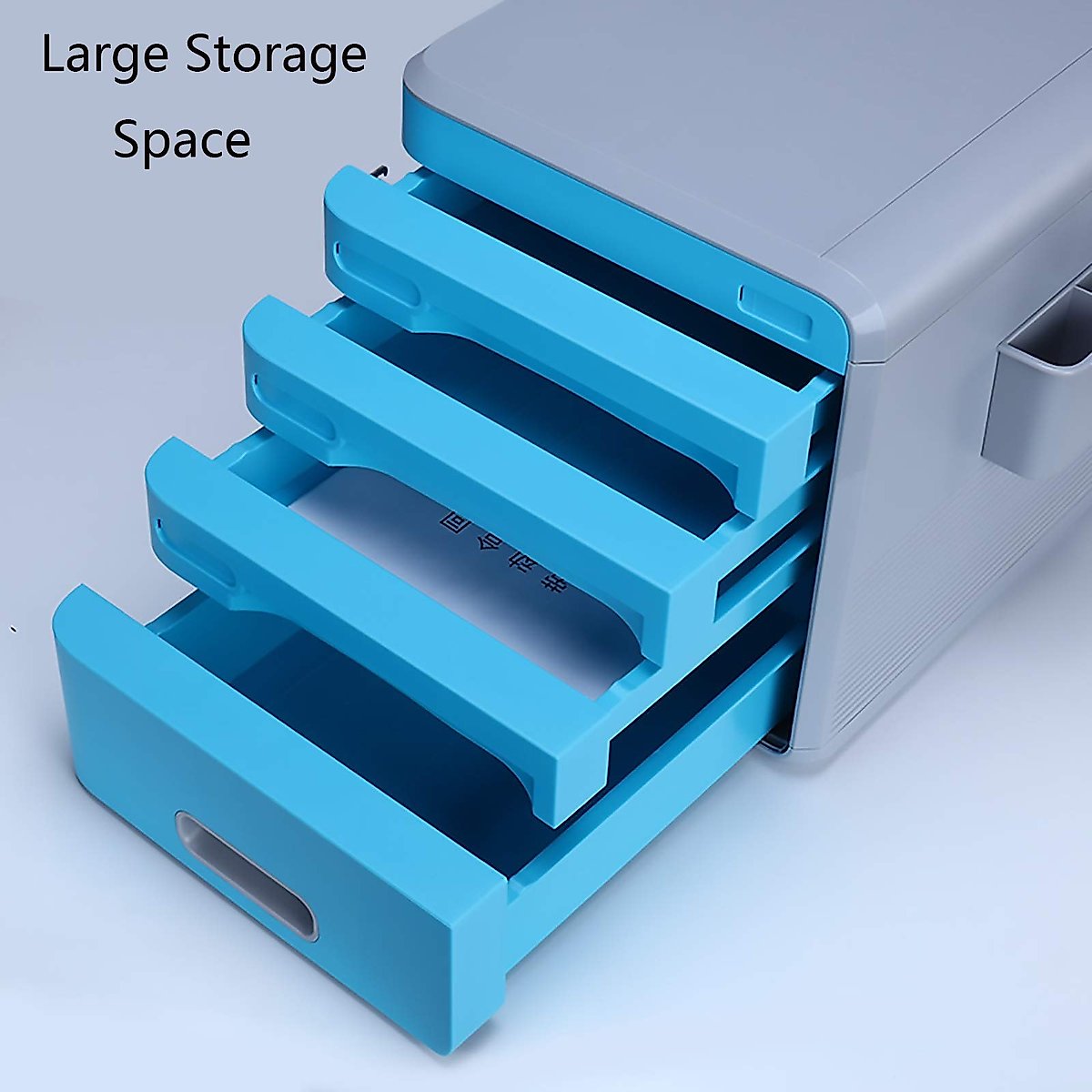 Flat File Cabinet, Drawer Organizer 4-Layers Lockable Environmentally Friendly Plastic-Yellow/Orange, with Digital Code Lock (Color : Yellow)