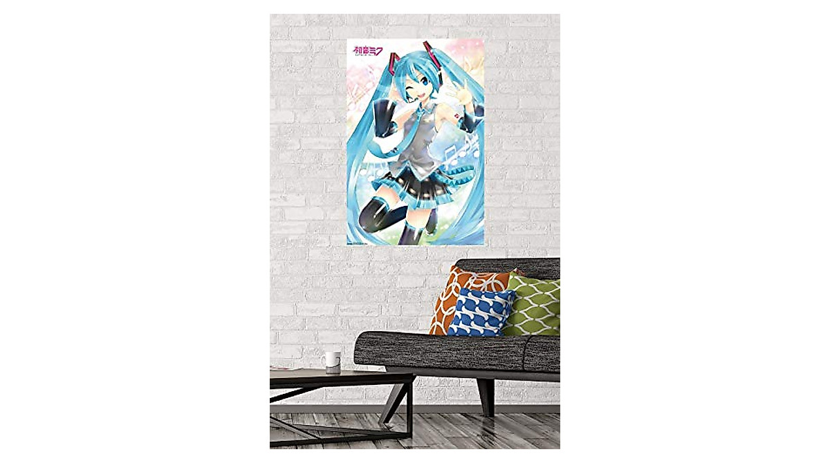 Hatsune Miku Waving Wall Poster - Official Art Print
