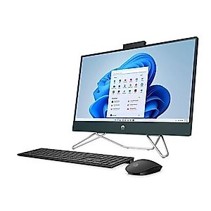 HP 2023 All-in-One AIO Desktop 23.8" FHD IPS Touch 10-Core Intel Core i5-1235U Iris Xe Graphics 16GB DDR4 1TB SSD WiFi AX RJ45 HDMI Webcam Wireless Mouse KB Starry Forest Windows 11 Pro w/RE USB