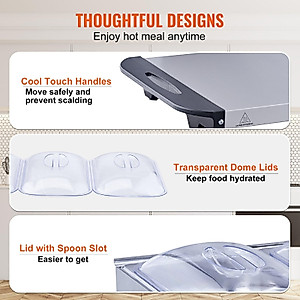 Electric Buffet Server &Food Warmers for Parties,Portable Stainless Steel Chafing Dishes Set for Buffet with Temp Control & Oven-Safe Pan,Perfect Food Heater for Catering,Parties,Events,Entertaining