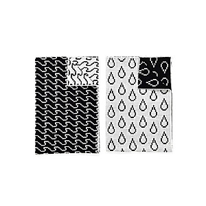 Areaware Bitmap Tea Towels Wave & Drop (Black & White)