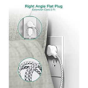 Cruise Essentials - Flat Plug Power Strip with 3 Outlets 3 USB Ports(1 USB C Poiwer Delivery 20W), 5ft Braided Extension Cord, Compact for Cruise Ship, Travel, Home and Dorm