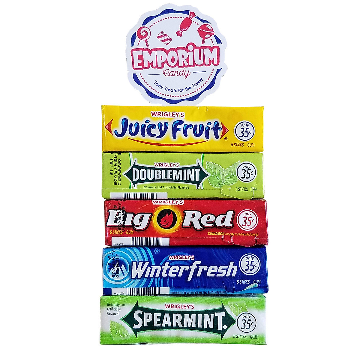 Doublemint, Spearmint, Juicy Fruit, Big Red, Winterfresh Chewing Gum - 4 Packs of Each - Fresh Variety Assortment 20 Total Packs of Gum