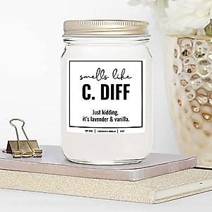 YouNique Designs, Smell Like C. Diff Registered Nurse Candle, 8 Oz, Funny Nurse Gifts for Women, Rn Gifts for Nurses, Gi Nurse Appreciation Gifts, Future Nurse Graduation Gift (Lavender & Vanilla)