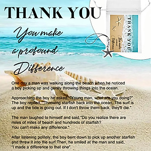 SAGHOM Employee Appreciation Gifts Bulk 30 Starfish Story Card Thank You Gifts for Coworkers You Make a Profound Difference Appreciation Notecards Teacher Volunteer Nurse Appreciation Gifts(Silver)