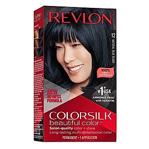Revlon Colorsilk Beautiful Color, Natural Blue Black [12] 1 ea (Pack of 2)