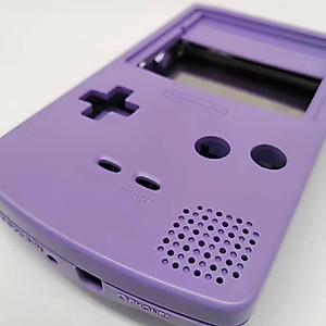 Cowhilan Replacement IPS Full Housing Shell Case + Screwdrivers Compatible with Gameboy Color GBC IPS Highlight Screen Console, Purple