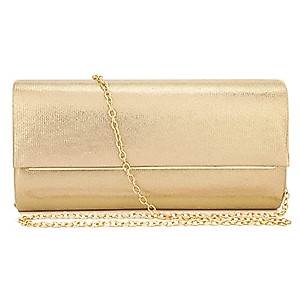 Fateanuki Women’s Evening Clutches Cross Body Bags for Women Glitter Clutch Purses for Wedding Party Bridesmaids Handbag (Gold)