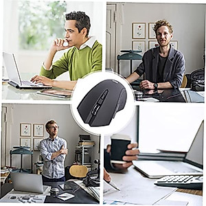 SOLUSTRE Lap Desk Mini Computers Shaped Business Wireless Mice with Keys for Receiver Home Ghz Office Gaming Portable USB Optical Black Computer U Laptop Mini Gamer Working Lap Desk Mini Computers