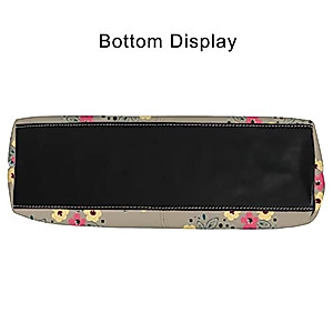 Fashion Tote Handbags Women's Soft Tote Shoulder Bag for Women Work Shopping Top Handle Satchel Bags, 15.8×4×15.4 inches,Retro Wild Flower