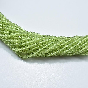 Natural Peridot roundella Faceted Beads 2.5mm 13 inch Long String Jewelry Making Gemstone Beads for Necklace Bracelet