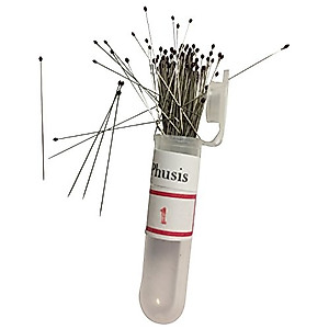 Phusis Stainless Steel Insect Pins | Size #1 | 300 Pieces| 3 Vials of 100 Pins | Includes Sturdy Storage Containers | for Entomology, Dissection, Butterfly Collections