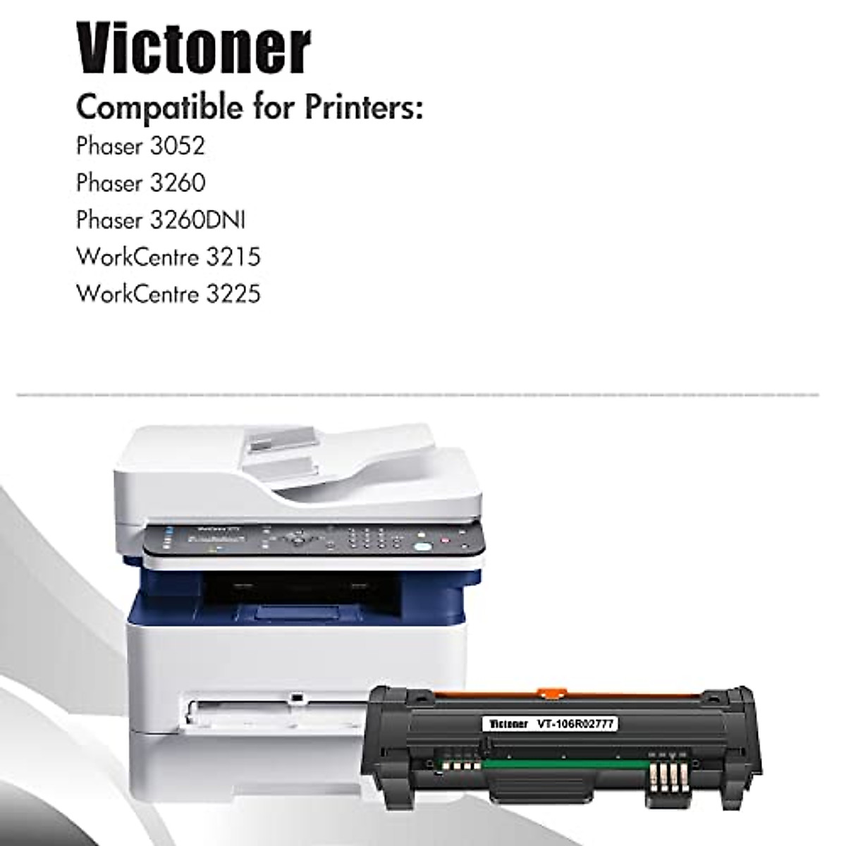 VICTONER Compatible Toner Cartridge Replacement for Xerox 106R02777 Toner for Xerox 3215 Toner for Xerox Phaser 3260DI 3260DNI 3260 3052 WorkCentre 3215NI 3225DNI 3215 3225 Printer (Black, 4-Pack)