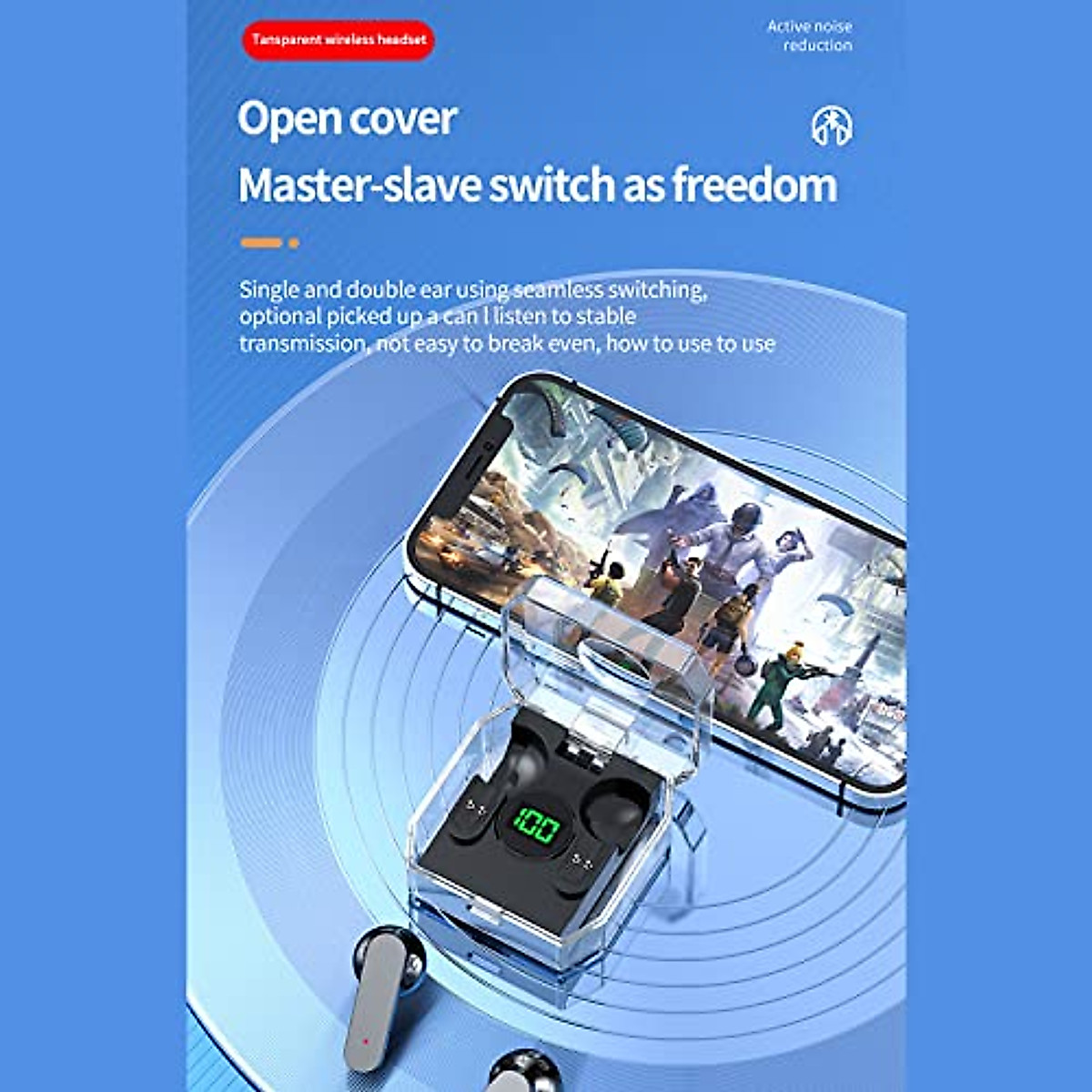 MUMICO 2023 New Wireless Bluetooth Earbuds -Digital Display, Noise Reduction, Waterproof, HD Mic, 360° Immersion Surround Sound, Large Capacity Battery Life, Suitable for Games, Sports