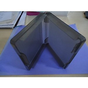 10 (TEN) - 3.5" FLOPPY PC MAC DISK DISC STORAGE PORTABLE MINI CASE HOLDER - Holds 4 Floppy Disks / Diskettes - GREY