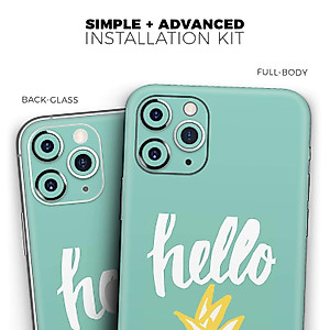 Design Skinz Well Hello Pineapple - DesignSkinz Protective Vinyl Decal Wrap Skin Cover Compatible with The Apple iPhone 11 Pro (Full-Body, Screen Trim & Back Glass Skin)