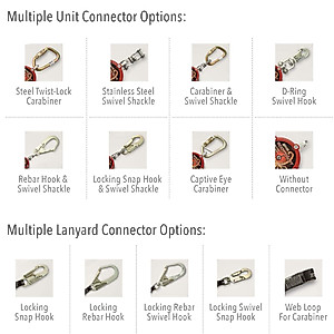 Miller by Honeywell Scorpion 9-Foot Personal Fall Limiter with Twist-Lock Carabiner & Locking Snap Hook, 310 lb. Capacity (PFL-2-Z7/9FT), Red