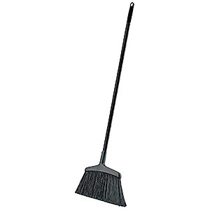Libman Commercial 1115 Wide Commercial Angle Broom, Steel Handle, 15" Wide, Black Handle (Pack of 6)