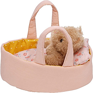 Manhattan Toy Moppettes Bea Bear Stuffed Animal Nurturing Playset with Bear Plush Toy, Fabric Bassinet, Blanket & Pillow