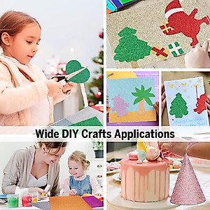 DIYASY 20 Pcs Glitter Faux Leather Sheets, Shiny PU Leather Fabric Sheet for DIY Crafts Wedding Sewing Making Earrings Cricut Bows Clips Christmas Decoration Party Favors, 8.3 x 11.8 Inches