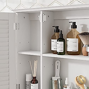 MOIDEI Bathroom Medicine Cabinets with Mirror,2 Door Adjustable Shelves Bathroom Wall Cabinet,Over The Toilet Space Saver Storage Cabinet,Wall Mounted Cabinet for Bathroom Laundry Room Kitchen,White