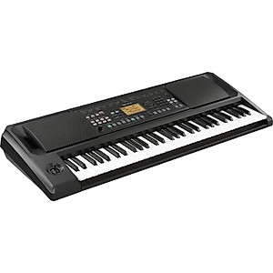 Korg EK-50 61-Key Arranger Entertainer Keyboard (Black), Starter Bundle with Bench, Stand and H&A Studio Headphones