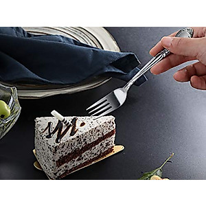 New Star Foodservice 58666 Rose Pattern, 18/0 Stainless Steel, Salad Fork, 6.2-Inch, Set of 12