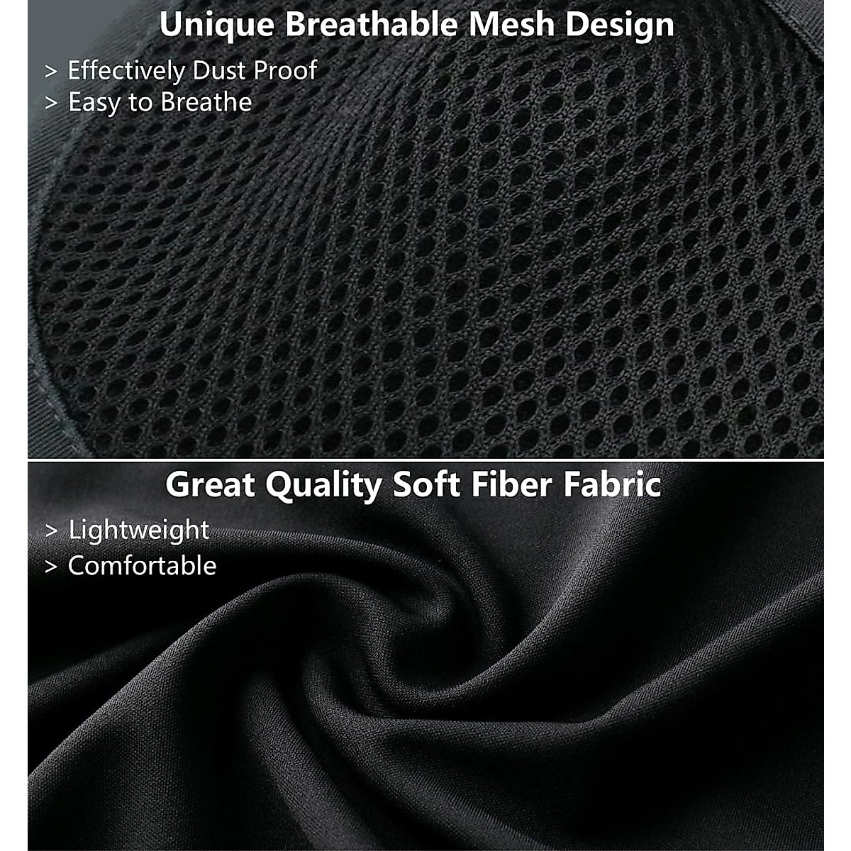 bodbop Balaclava Face Mask Ski Mask Men Full Head Mask Cover Windproof Sun UV Protection for Women Outdoor Sports Cap (Black)