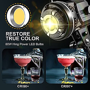 GVM 80W Softbox Lighting Kit with APP Control, Professional Studio Photography Lighting with Digital Display, LED Video Light Color Temperature 5600K and CRI 97+ for Portrait Product Fashion Shoot