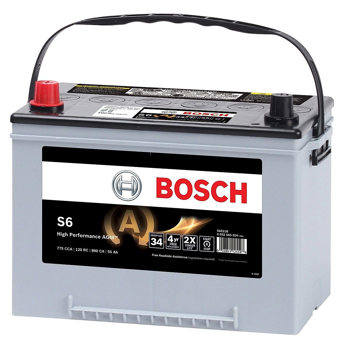 Bosch S6521B Vehicle Battery Bosch High Performance Starter Battery