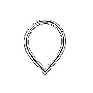 FANSING Surgical Steel Septum Jewelry 16g Septum Rings for Women Teardrop Septum Clicker Silver Septum Ring 16 Gauge 8mm Daith Piercing Jewelry Triangle Septum Ring