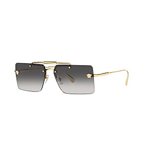 Versace Woman Sunglasses Gold Frame, Grey Gradient Lenses, 60MM