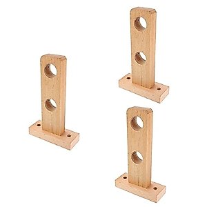 Alipis 3pcs Socket Curtain Ceiling Brackets Rod Hook Drapery Pole Hanger Bracket Wardrobe Bathroom Curtains Wood Hardware Support Shower Household Heavy Accessory Wooden End Hooks Clo