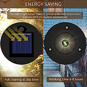 Solar Lights Replacement Top,2 Pack Solar Light Inserts for Lanterns, 8 lumens Waterproof Replacement Solar Light Parts Lids for Hanging Lanterns DIY Lights Garden Patio Decor, Warm Yellow, 2.76inches