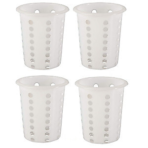 Soro Essentials- Set of 4 Plastic Flatware Cylinders White Color- Utensil Holders Silverware Utensil Drying Cylinders Home Kitchen Daily Use Utensil Drainer Silverware Caddy Organizer
