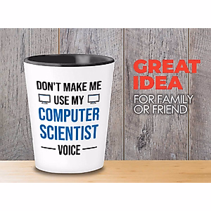 Bubble Hugs Scientist Shot Glass 1.5oz - Computer Voice - Science Lover Technician Engineer Science Data Analyst Chemistry Scientist Laboratory Partner Software