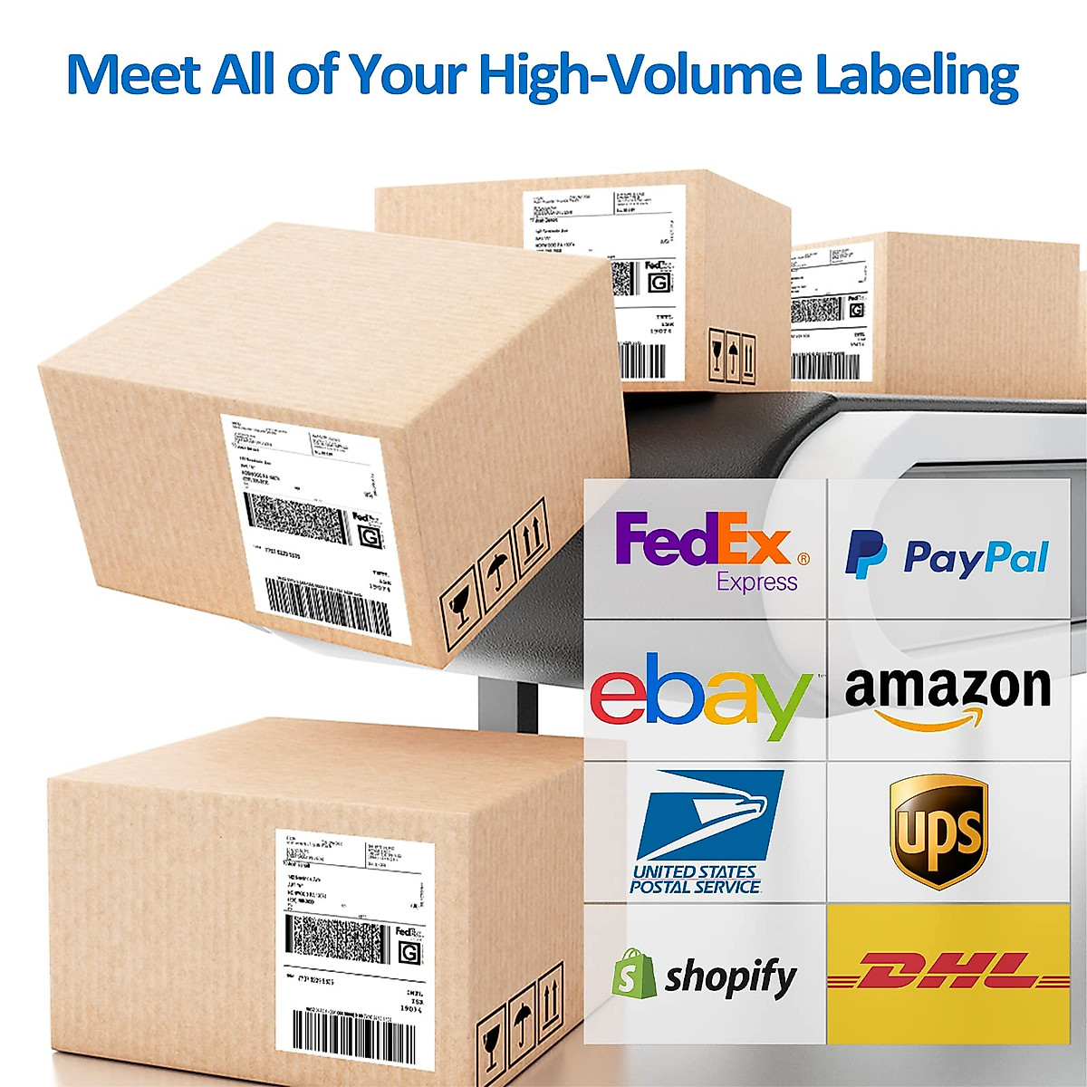 4"x 6" Direct Thermal Large Shipping Labels (500 Fanfold) Work with Rollo, MUNBYN, iDRPT, Polono, Zebra Desktop Thermal Printer, Commercial Grade Permanent Adhesive Mailing Postage Paper Label