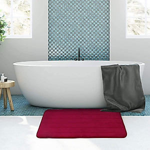 JDYYICZ Memory Foam Bathroom Rugs 2 Piece Bath Mat Set Soft Non-Slip and Absorbent Microfiber Bath Rug and U-Shaped Toilet Mat 32"x20"+24"x 20"