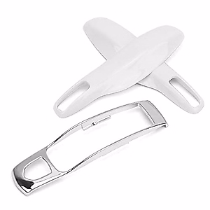 Car Key Case For Porsche 911 Panamera Macan Boxste Key Fob Protector Cover Shell Case Trim Replacement (White + Silver)