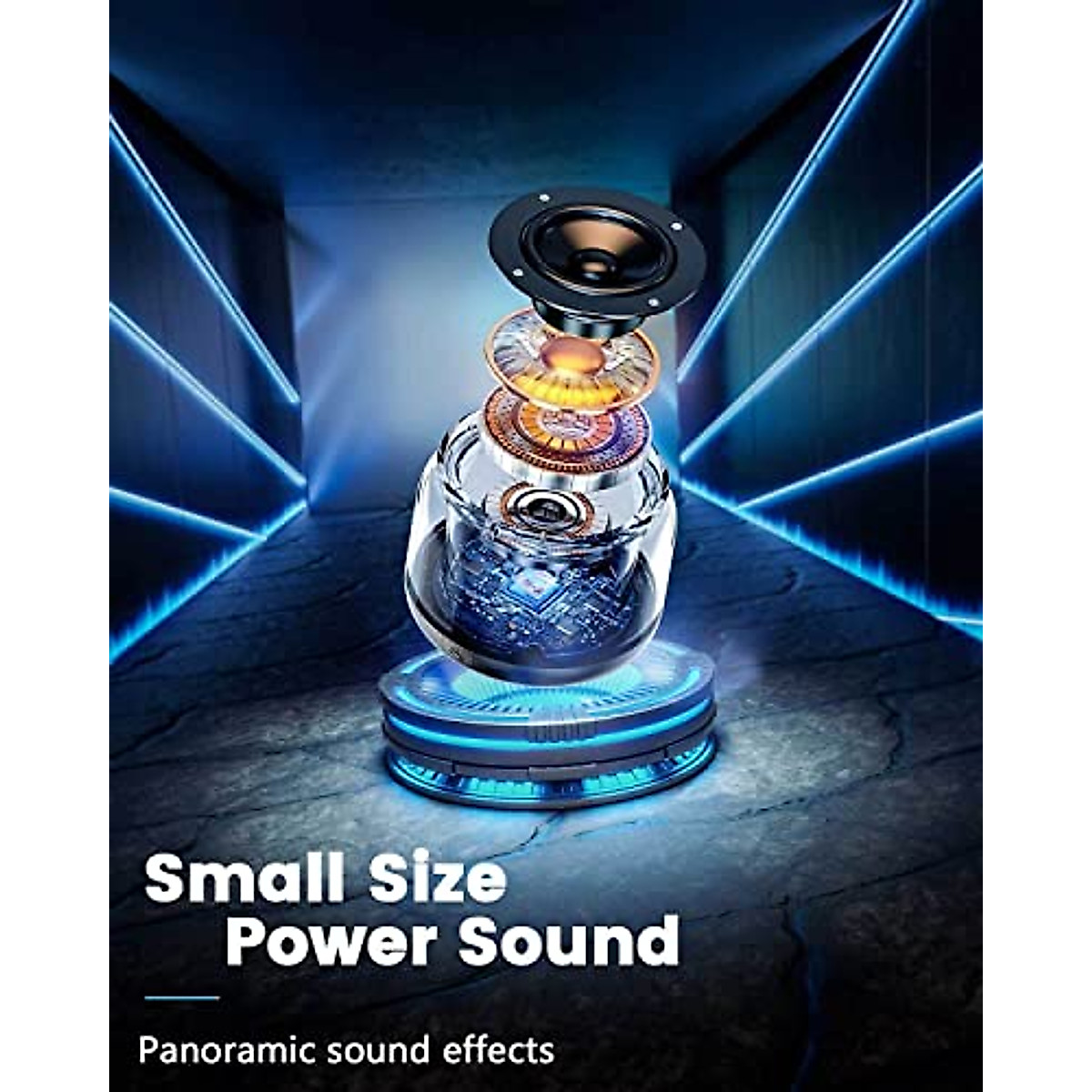 LENRUE Portable Bluetooth Speakers with Colorful Lights, Loud Sound, Small Bluetooth Speaker with Wireless Stereo Pairing, Mini Gifts for Kids, Teen, Girls, Boys, Women