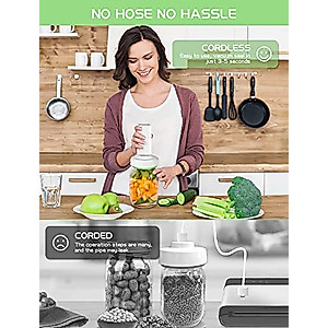 Hurrikane Mason Jar Vacuum Sealer Kit, Jar Sealer for Food Storage with Mason Jar Kit and Electric Vacuum Pump, Compatible with Foodsaver Vacuum Sealer Machine, Suitable for Regular and Wide Mouth Mason Jars
