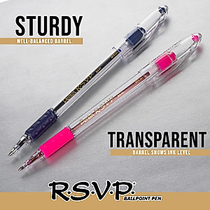 Pentel RSVP Ballpoint Pen, (1.0mm), Medium Line, Mixed Colors, 12 Pack (BK91PC12M)