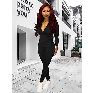 Adogirl Womens Sweatsuit Set Two Piece Outfits Top + Skinny Long Pants Tracksuits Jogging Suits Jumpsuits
