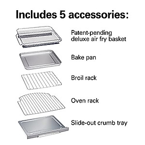 Hamilton Beach Quantum Fast Air Fryer Countertop Toaster Oven with Large Capacity, Fits 6 Slices or 12” Pizza, 5 Functions for Convection, Bake, Broil, Stainless Steel (31350)