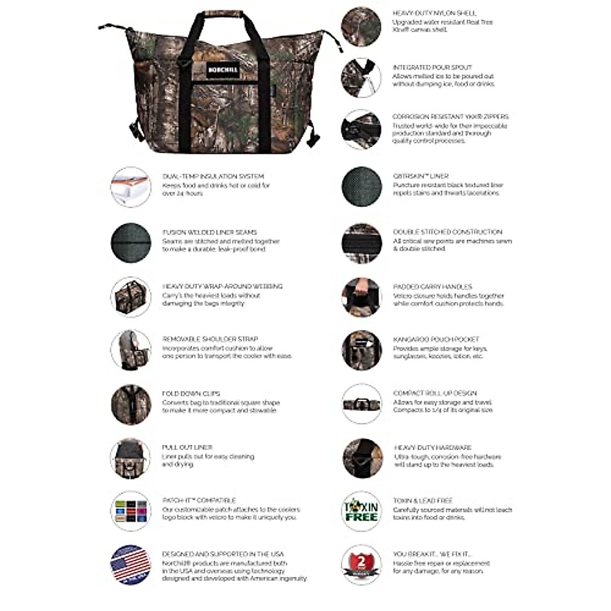 NorChill 12 Can Insulated Soft Sided Cooler, Realtree Xtra Camo