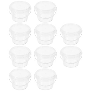 Cabilock Mini Refridgerator Clear Food Bucket 30 Pcs Transparent Small Barrel Round Storage Box Pp Plastic Paint Cans Bathtub Portable