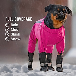 Canada Pooch Dog Winter Boots - Paw Protection, Anti-Slip Dog Shoes with Reflective Velcro Strap, Easy On for Small Medium Large Dog Booties - Black, Size 6