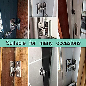 90 Degree Locking Privacy Lock Sliding barn Door Latch Right Angle Door Clasp cam Lock (2 Pack Silver)