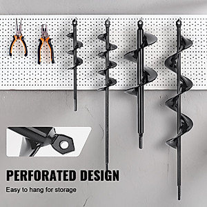 VEVOR Auger Drill Bits for Planting Set of 4, Garden Auger Drill Bit, Spiral Drill Bit for Post Hole Digger, Bulbs Planting & Holes Digging, for 3/8" Hex Drive Drill
